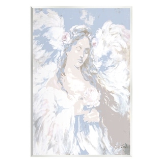 Stupell Elegant Angel Female White Rose Wall Plaque, Design By Debi ...