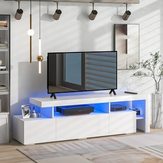 Modern Style 16-colored LED Lights TV Cabinet UV High Gloss Surface TV ...