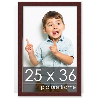 25x36 Traditional Mahogany Complete Wood Picture Frame with UV Acrylic ...