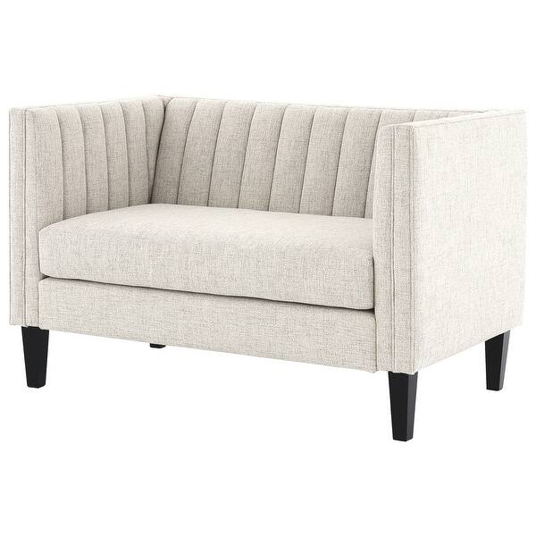 Channel Tufted Back Accent Bench with Elevated Track Arms, Beige and ...