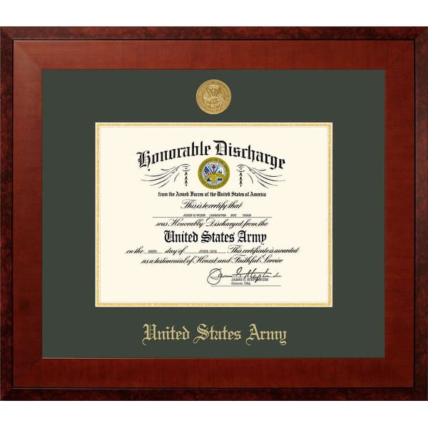 Patriot Frames Army 8.5x11 Discharge Honors Frame with Gold Medallion ...