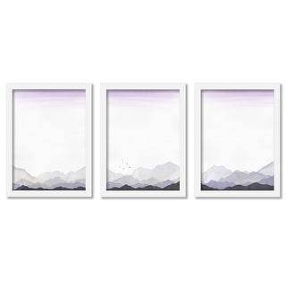 Mountain Range At Dusk Leah Graw Contemporary 2 - 3 Piece Framed ...