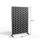 Free Standing Quadra Black Decorative Outdoor Privacy Screen, 47" L x ...