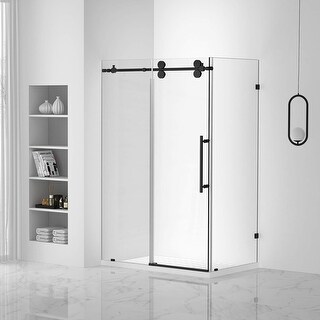 Fine Fixtures Frameless Shower Enclosure Sliding Shower Glass Door ...