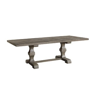 Rectangular Dining Table with Trestle Base Design in Salvage Gray ...