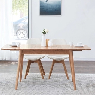 47-inch Width solid oak round corner Dining table - Bed Bath & Beyond ...