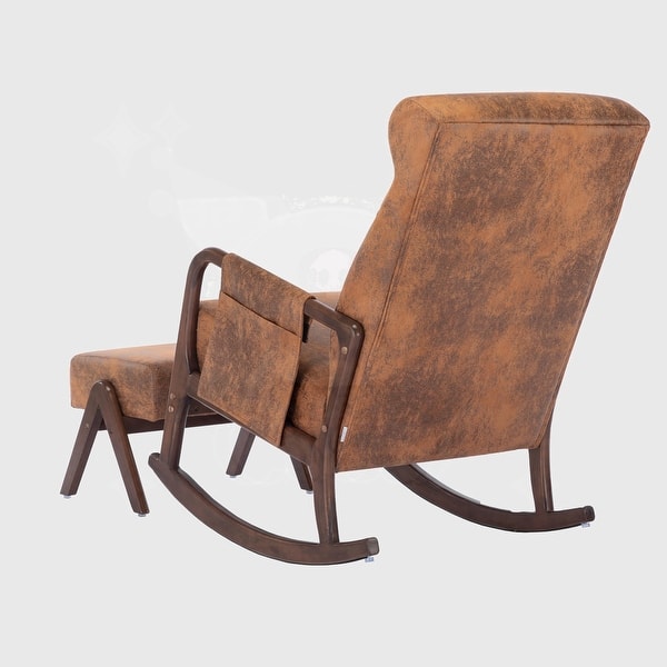 Mid-Century Modern Rocking Chair With Ottoman - On Sale - Bed Bath ...