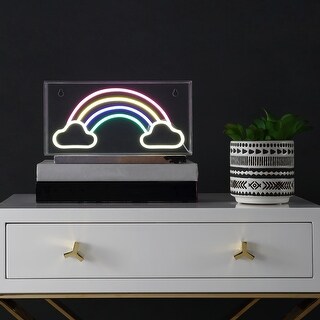 XOXO 11.75" Contemporary Glam Acrylic Box USB Operated LED Neon Light ...
