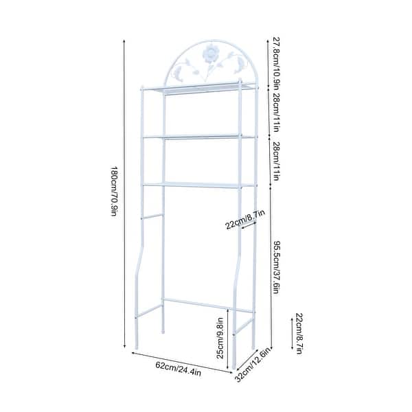 Free Standing 3-Tier Over The Toilet Storage Rack Bathroom Shelves ...