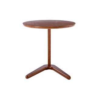 Modern Accent Table Round Side Table Brown Coffee Table V-shape Wood ...