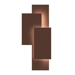 Offset Panels 1-light ADA Textured Bronze LED Outdoor Wall Sconce - Bed ...