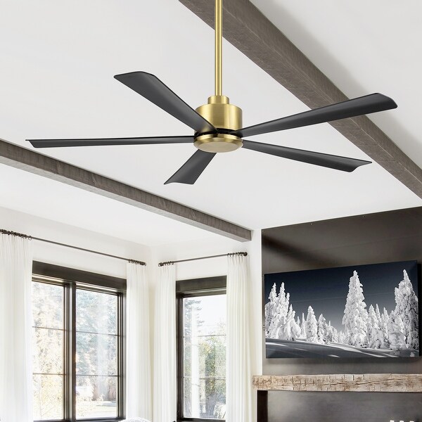 52" Solid Wood 3-Blade Propeller Ceiling Fans with LED Light and Remote ...