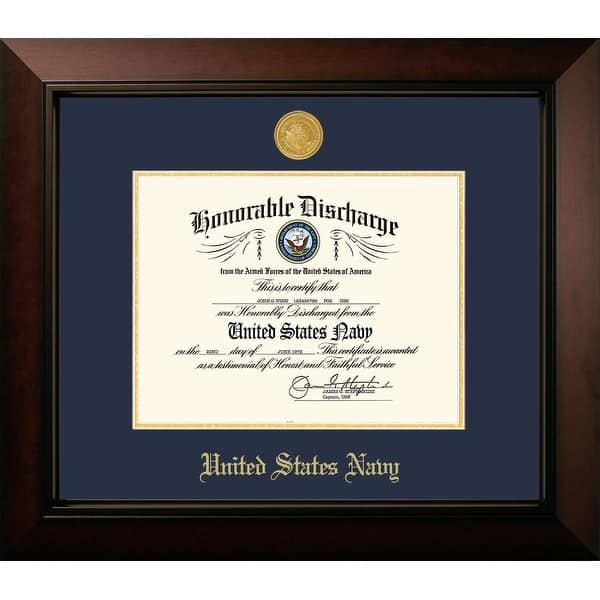 Patriot Frames Navy 8.5x11 Discharge Legacy Frame with Gold Medallion ...