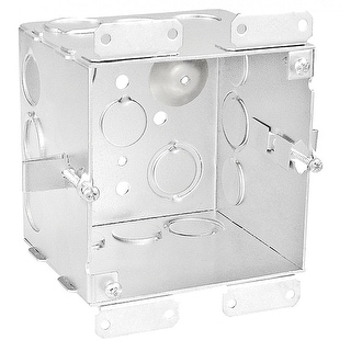 2 Pcs, 4 Square Cut In Old Work Junction Box, 2-1/8 in. Deep, .0625 ...