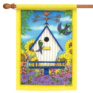 Sunflower and Weathervane Swallowtail Outdoor House Flag 40" x 28 ...