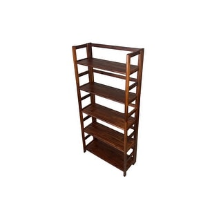 Solid Acacia 5 Tier Folding Bookcase - Bed Bath & Beyond - 37742795