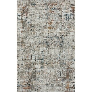 HomeRoots 8' X 10' Gray Abstract Distressed Area Rug - 8' x 10' - Bed ...