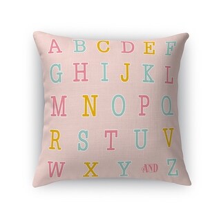 ALPHABET SQUARE PINK Accent Pillow By Kavka Designs - Bed Bath & Beyond ...