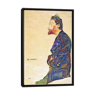 iCanvas "Max Kahrer in Profile" by Egon Schiele Framed Canvas Print ...