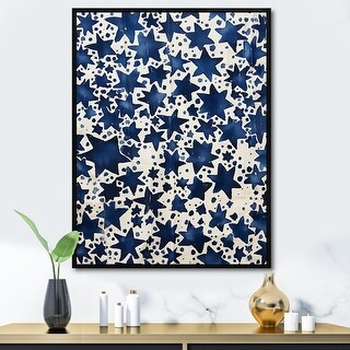 Designart "Starry Night Skies" Abstract Shapes Blue Wall Decor - Modern ...
