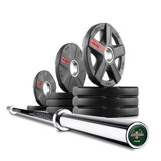 XMark LUMBERJACK 7' Bar & 65 lb Olympic Plate Weights XM-3389-BAL-65 ...