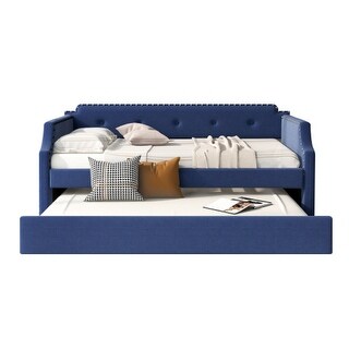 Twin sofa daybed Blue day bed Linen daybed with trundle - Bed Bath ...