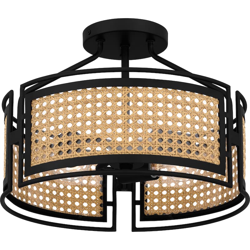 Priya 3-Light Matte Black Semi-Flush Mount - Bed Bath & Beyond - 38242972