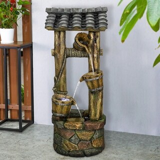 4 Tier Barrel Waterfall Fountain Modern Watrerfall for Garden Porch ...