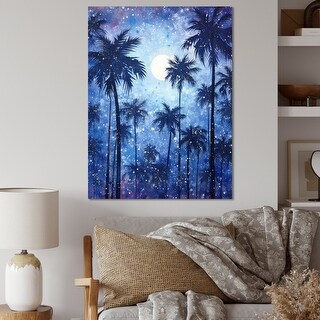 Designart "Indigo Mystical Plam Tree Magic Impressions " Palms & Palm ...