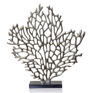 Silver Foil - Coral Reef Metal Decorative Table Top Accessory - 3"D x ...