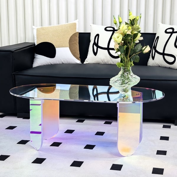 clear perspex coffee table