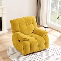 Oversized Glider Swivel Chair Yellow Recliner Chair Manual Rocking ...