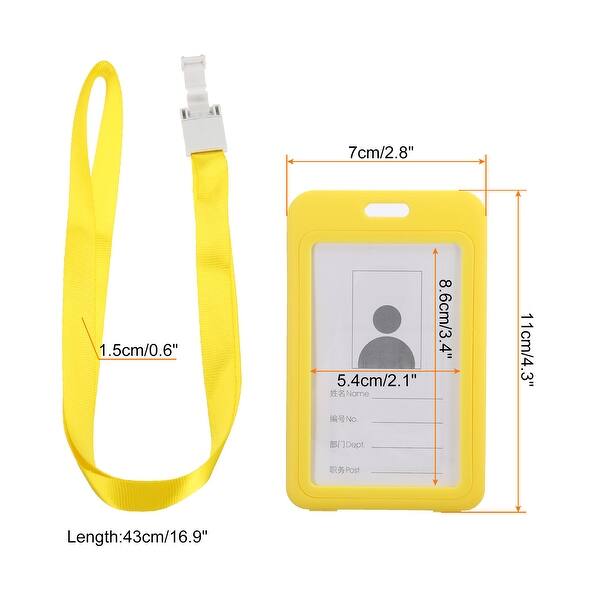 ID Badge Holders 4.3x2.8 Inch Vertical Name Tags ABS Double Sided 4Pcs ...
