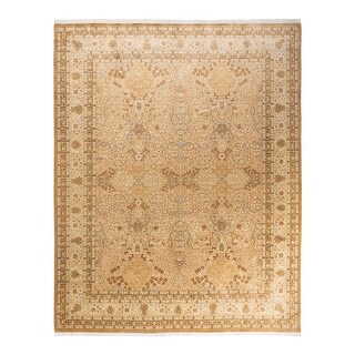 Overton Handknotted Wool Traditional Oriental Yellow Area Rug - 8' x 10 ...