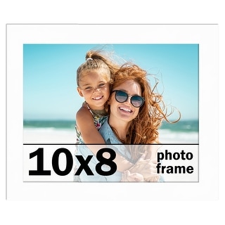 10x8 Frame White Solid Wood Picture Frame Includes UV Acrylic Shatter ...