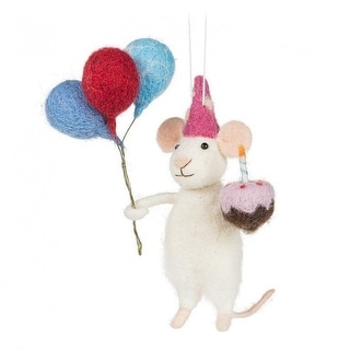 Birthday Mouse With Balloons And Cake Ornament - Bed Bath & Beyond ...