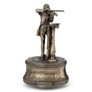 Veronese 7.5H Niccolo Paganini Music Box Cold Cast Bronze - Bed Bath ...