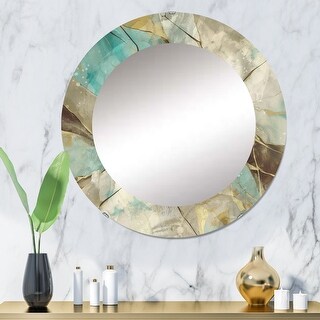 Designart "Turquoise Rock Fac" Printed Traditional Oval or Round Wall ...
