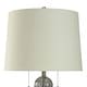 Casiphia Silver - Ribbed And Tiered Glass Table Lamp - Gray, Brushed ...