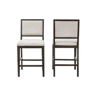 Two Wood Modern Counter Height Kitchen Chairs, Dining Seats, Black ...