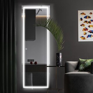 65''×22'' Silver Wall Mounted Full Length Dressing Mirror with Touch ...