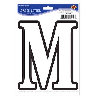 Club Pack of 12 Peel 'N Place Decorative Vinyl Greek Letter 'M' 8.5 ...