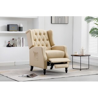 Upholstered Accent Chair PU Arm Chairs Recliner Chair Adjustable Back ...