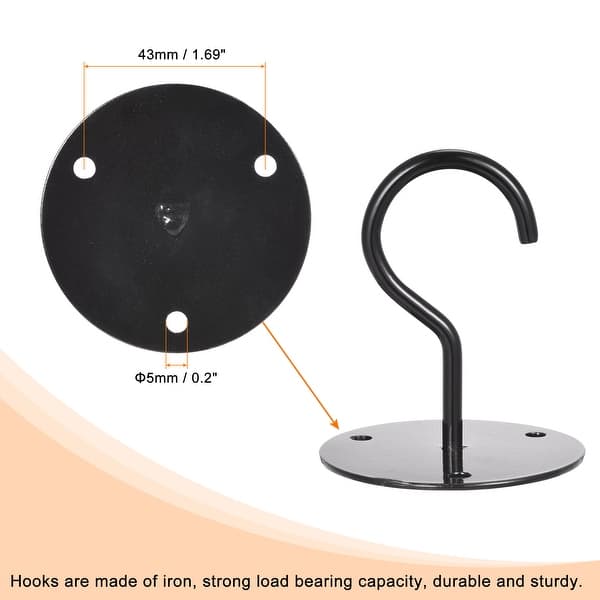 Ceiling Hooks Wall Mounted 65mm Round Plate Iron for Chandeliers Plant ...