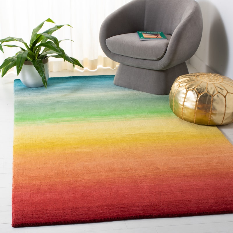SAFAVIEH Handmade Manhattan Karmen Rainbow Ombre Wool Rug - Overstock ...