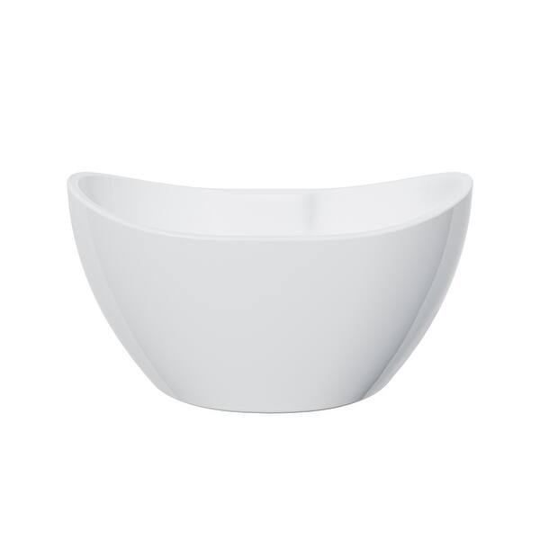 Turin 56-inch Freestanding White Acrylic Bathtub with Adjustable Feet ...