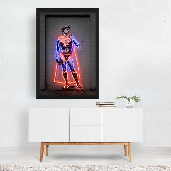 David Digital Neon Renaissance Street Art Superman Art Print/Poster ...