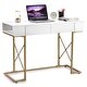 42'' Home Office Desk, Computer Desk with Storage Drawers & Charging ...