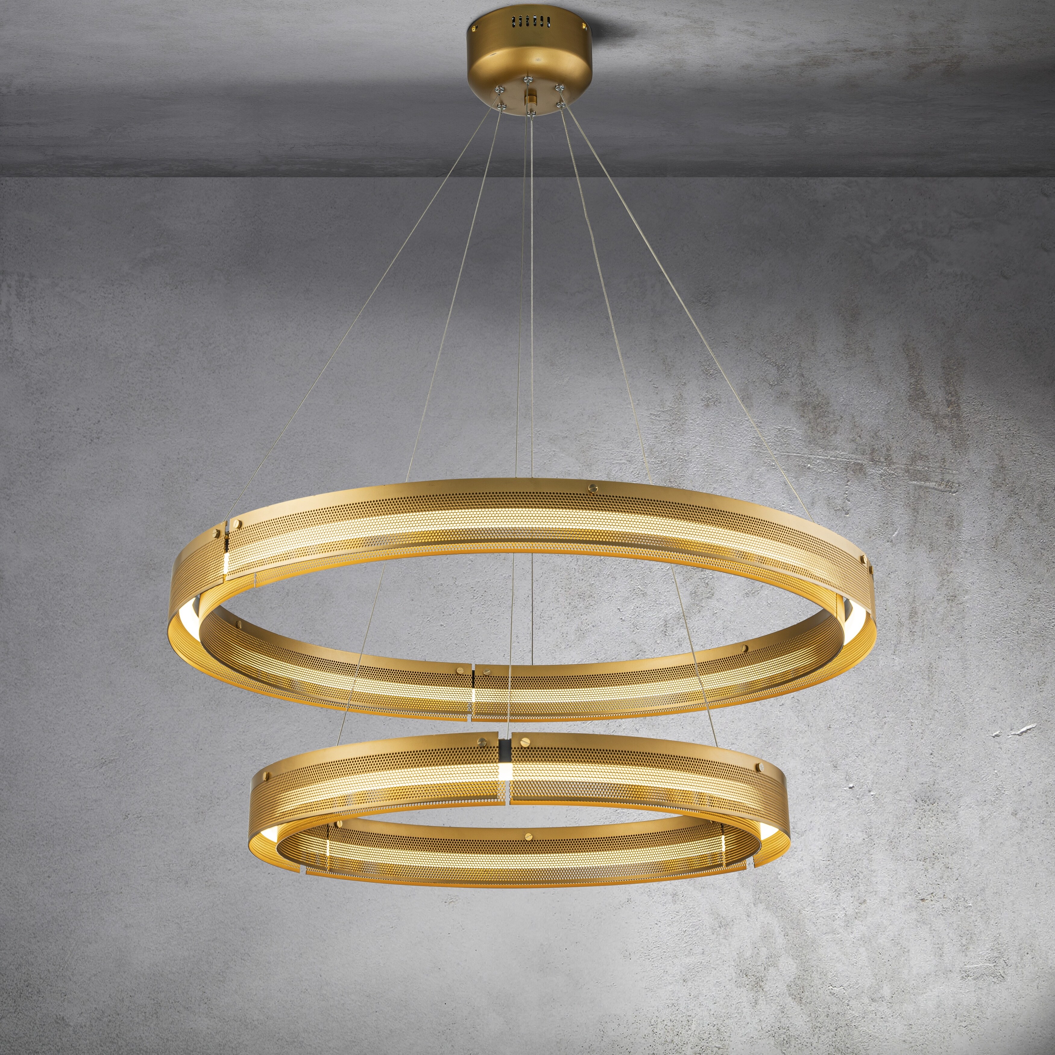 CraftHome 32/48 in. Modern Elegant Integrated LED Ring Crystal ...