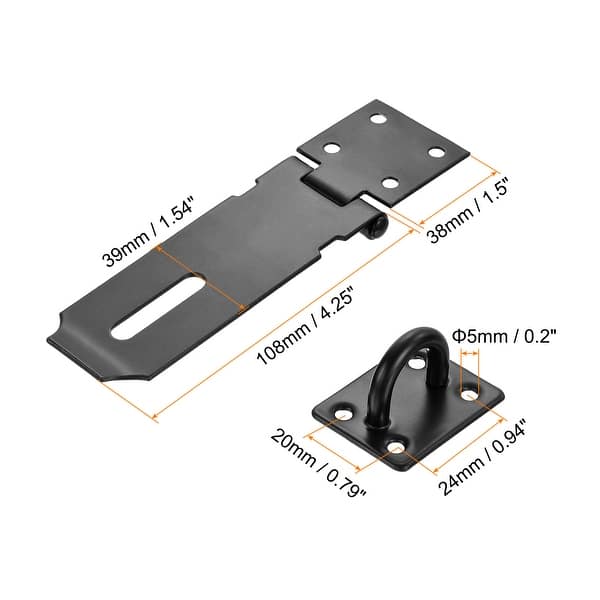 4 Inch Padlock Latch, Stainless Steel Barn Door Security Hasp Lock ...